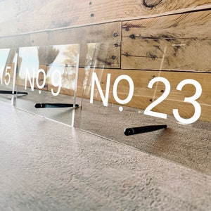 Wedding Table Numbers With Holders Clear Acrylic Modern Minimalist ...