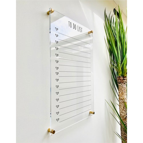 Acrylic Notes Board for Wall Dry Erase Board Clear Acrylic - Etsy