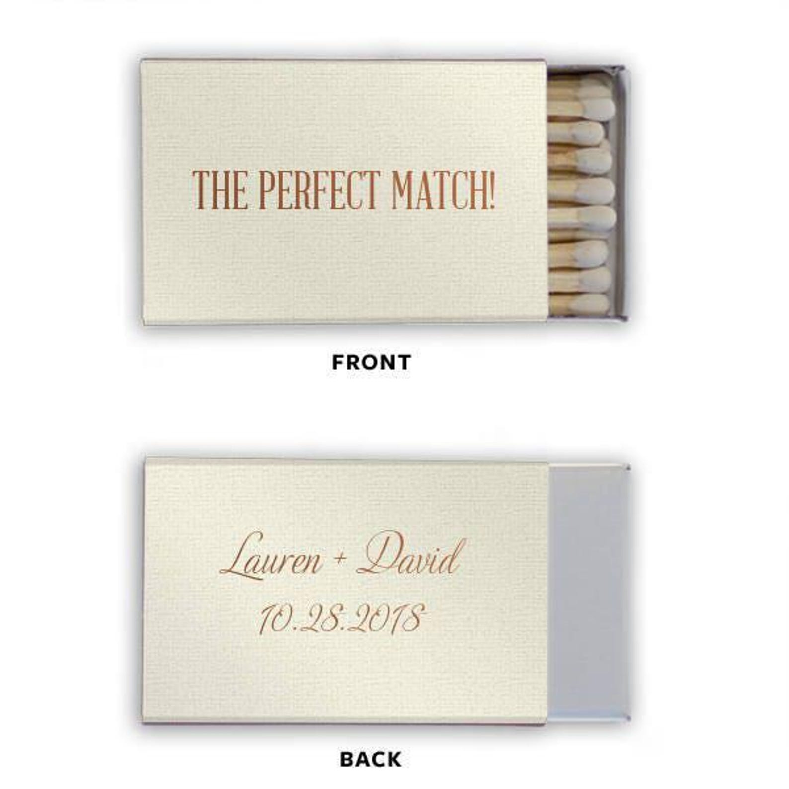 The Perfect Match Personalized Matches, Set of 100 || Wedding Matches ...