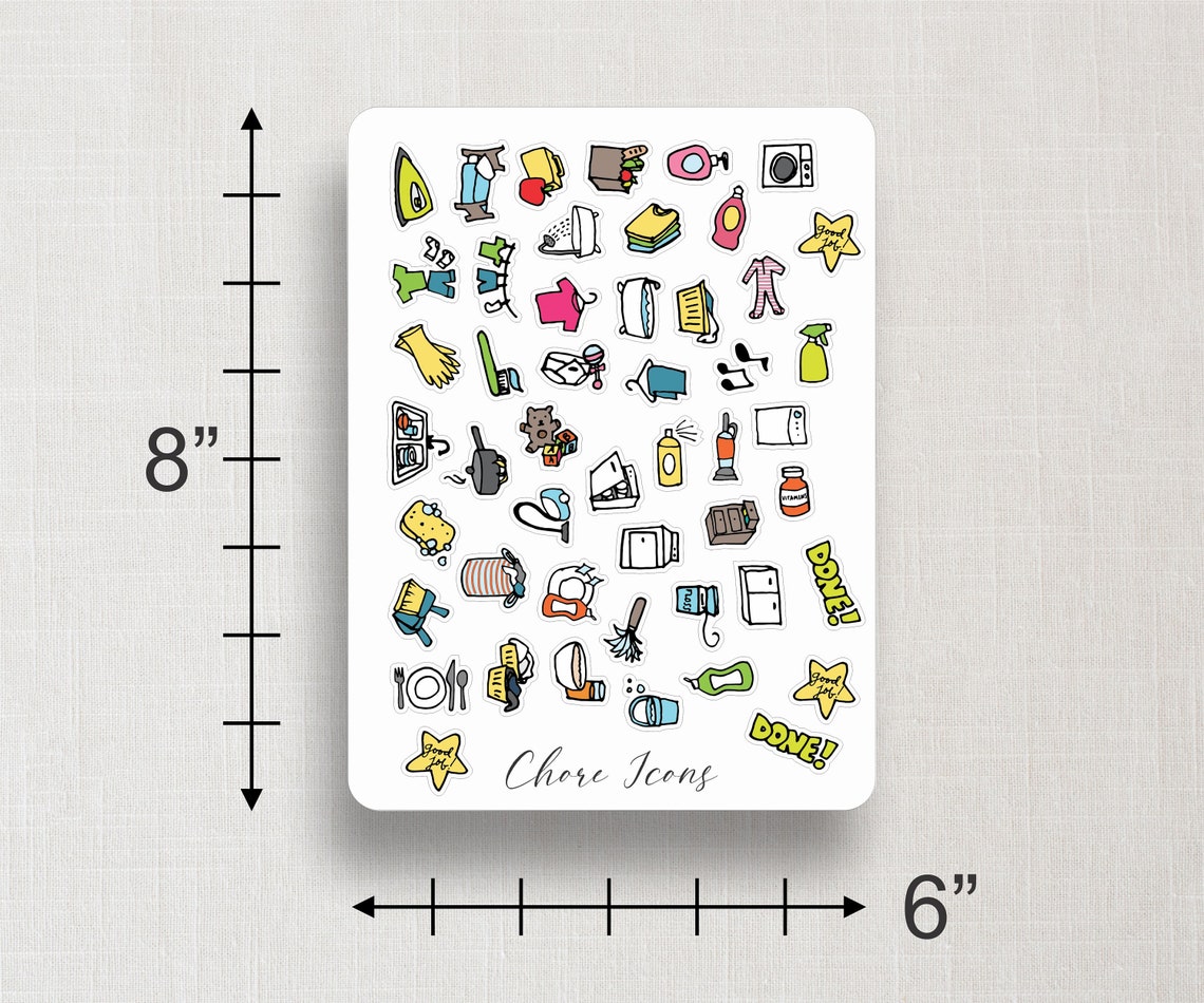 Chore Chart Stickers || Reusable, Repositionable (for Paper Planners ...
