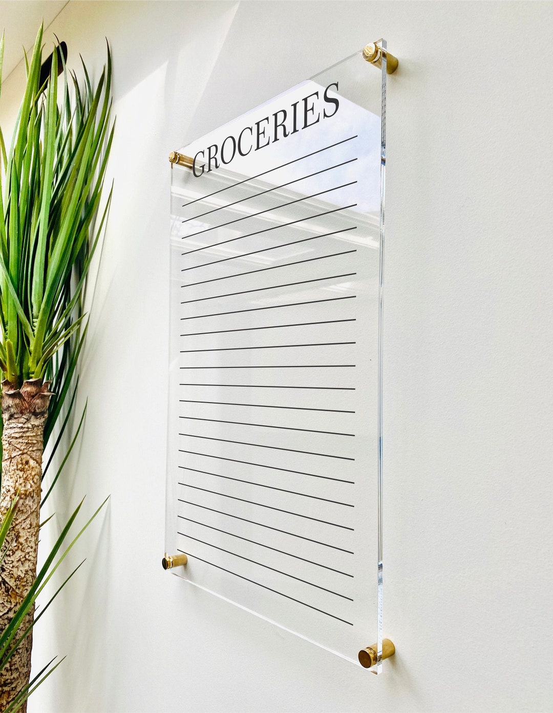 Acrylic Grocery List for Wall || Family Command Center Dry Erase Board ...