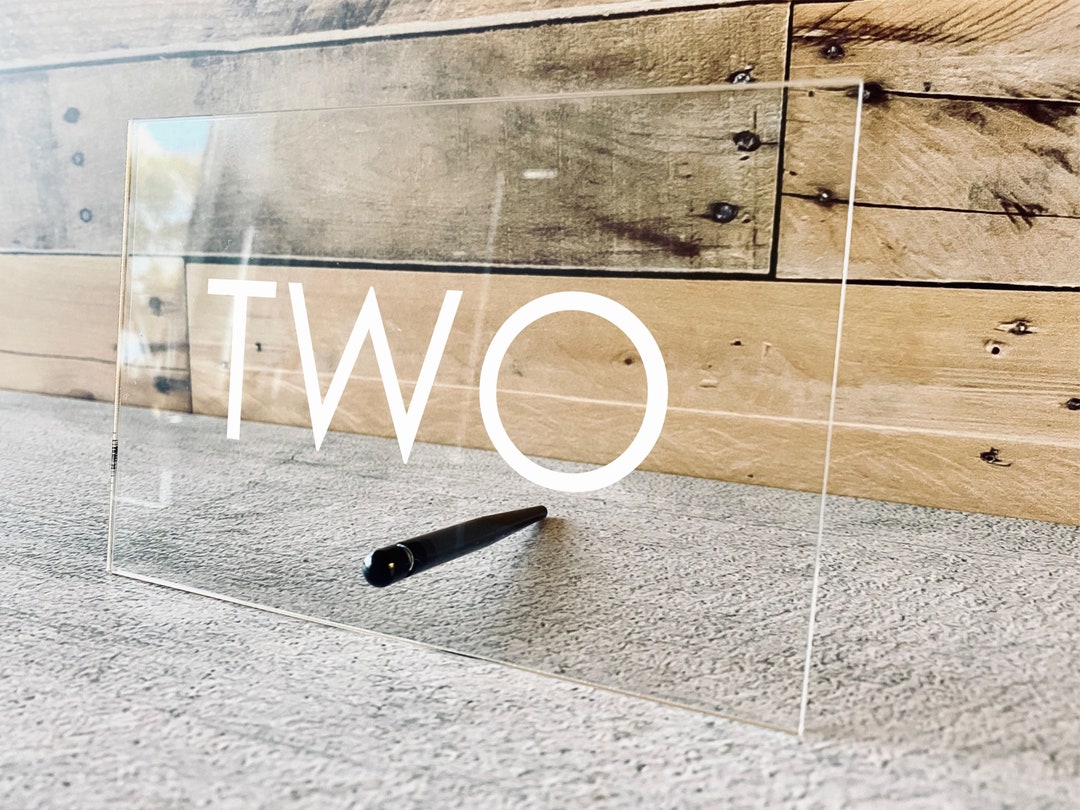 Wedding Table Numbers With Holders Clear Acrylic Modern Minimalist ...