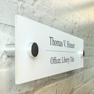 Custom Office Sign – Acrylic Name Plate or Suite Number With Standoffs ...