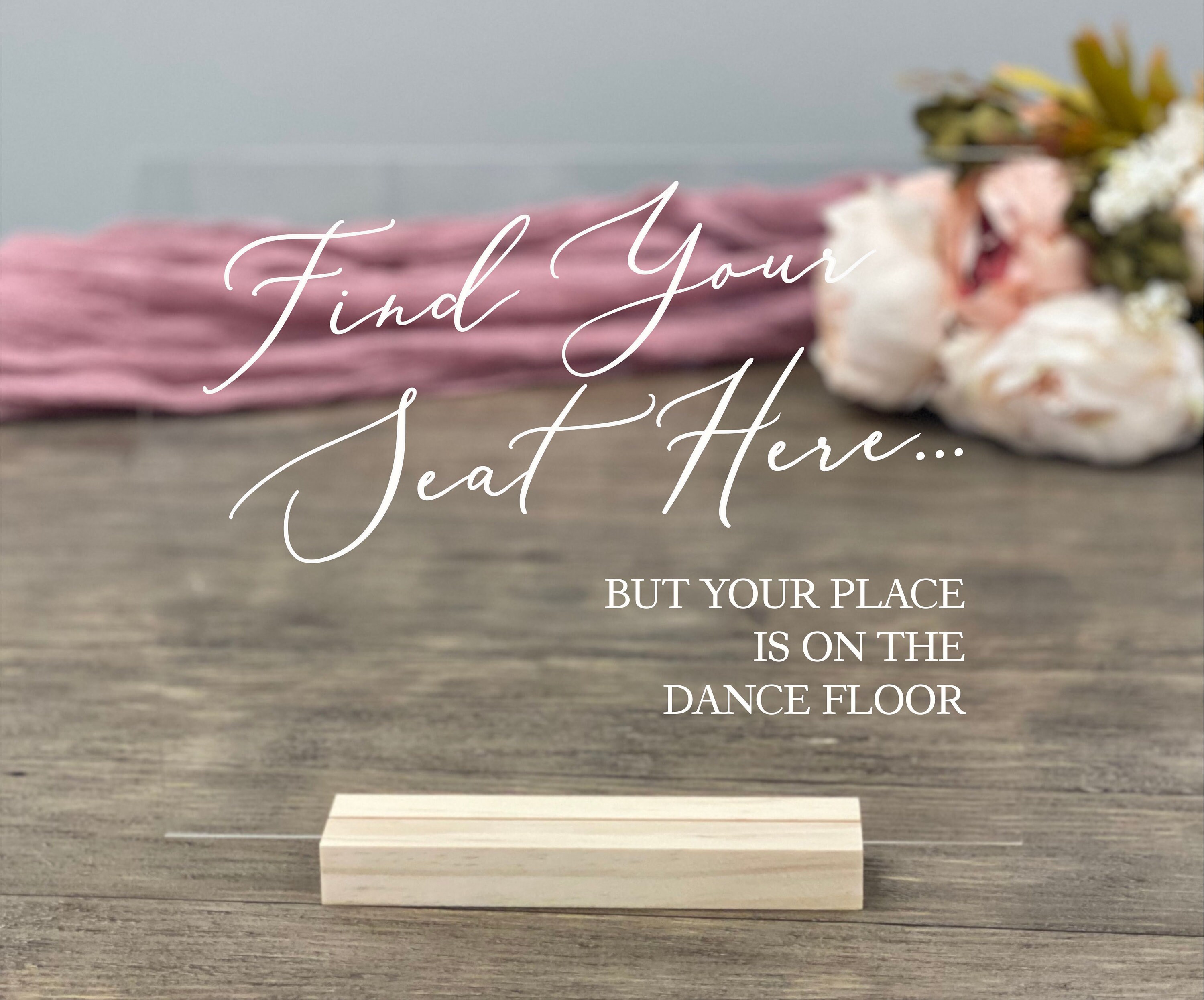 Find Your Seat Escort Card Table Sign Acrylic Wedding Sign | Etsy