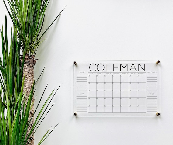Personalized Acrylic Calendar for Wall Ll Dry Erase Board | Etsy