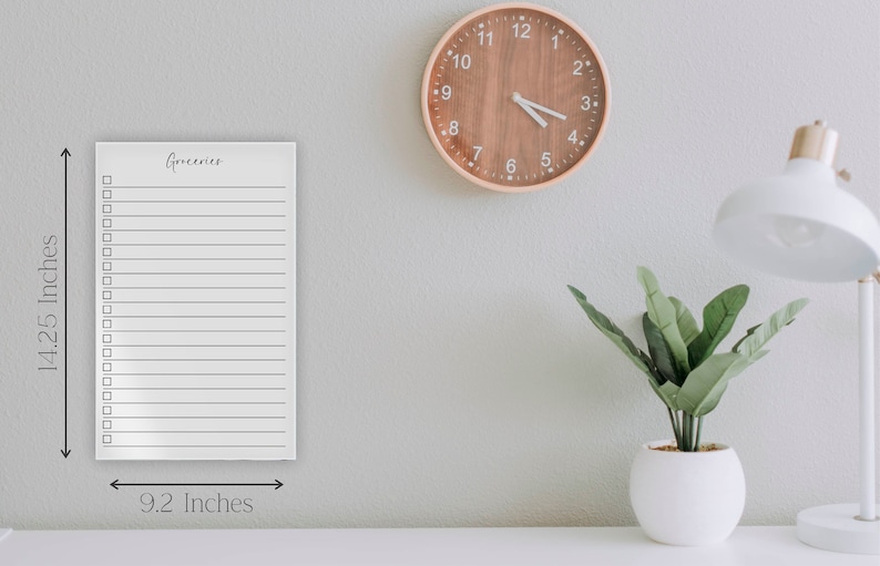 Acrylic Grocery List Board for Wall / Fridge | Notes, Memo Board Dry ...