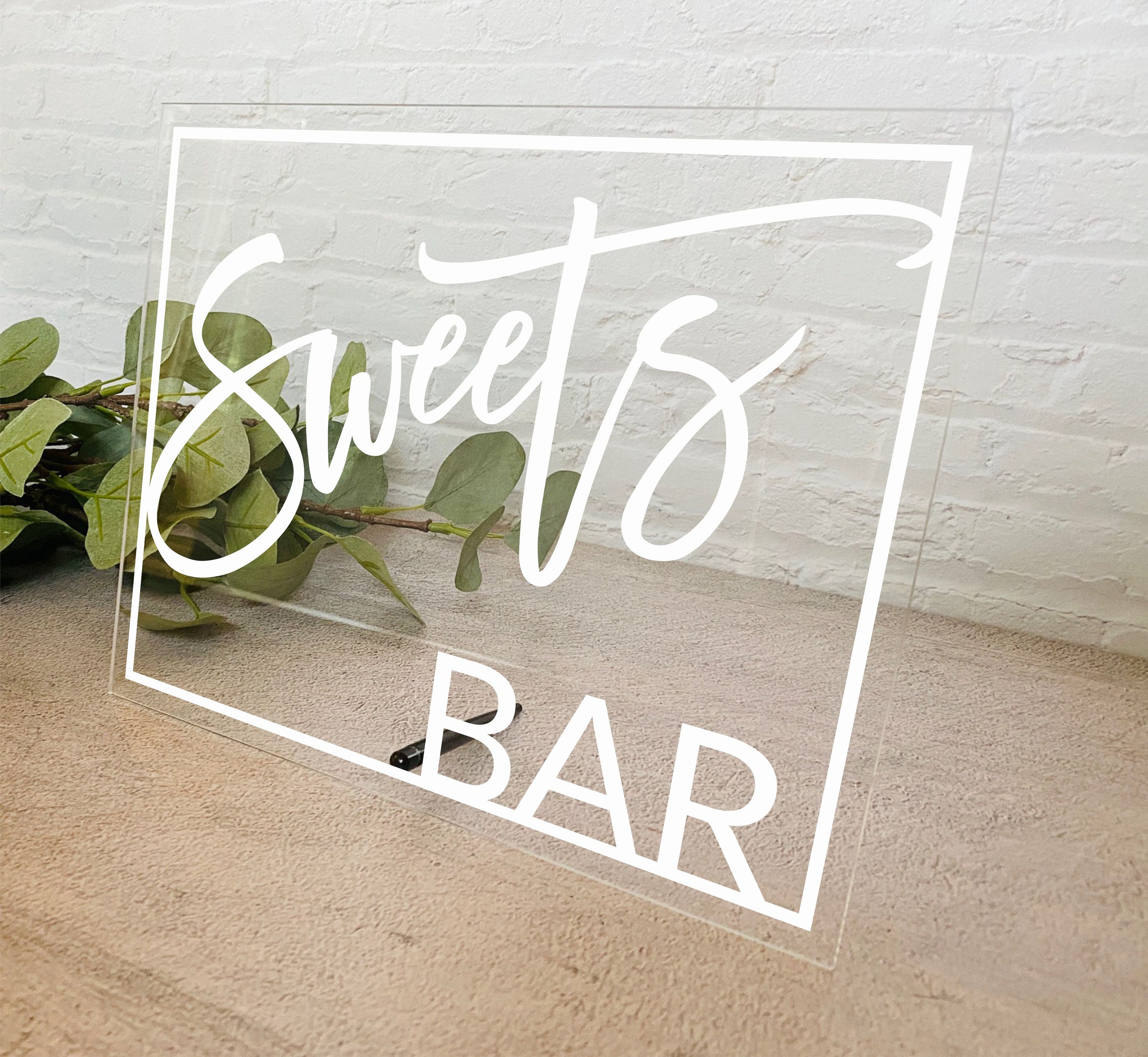 Sweets Bar Table Sign Clear Acrylic Wedding Sign Desserts - Etsy