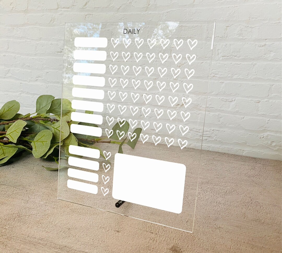 Acrylic to Do List for Desktop, 8"x10" || Reusable Adhd Focus Schedule ...