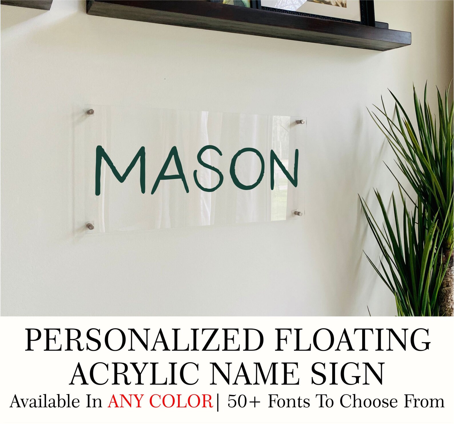 Custom Acrylic Name Sign nursery wall girl boy baby last | Etsy
