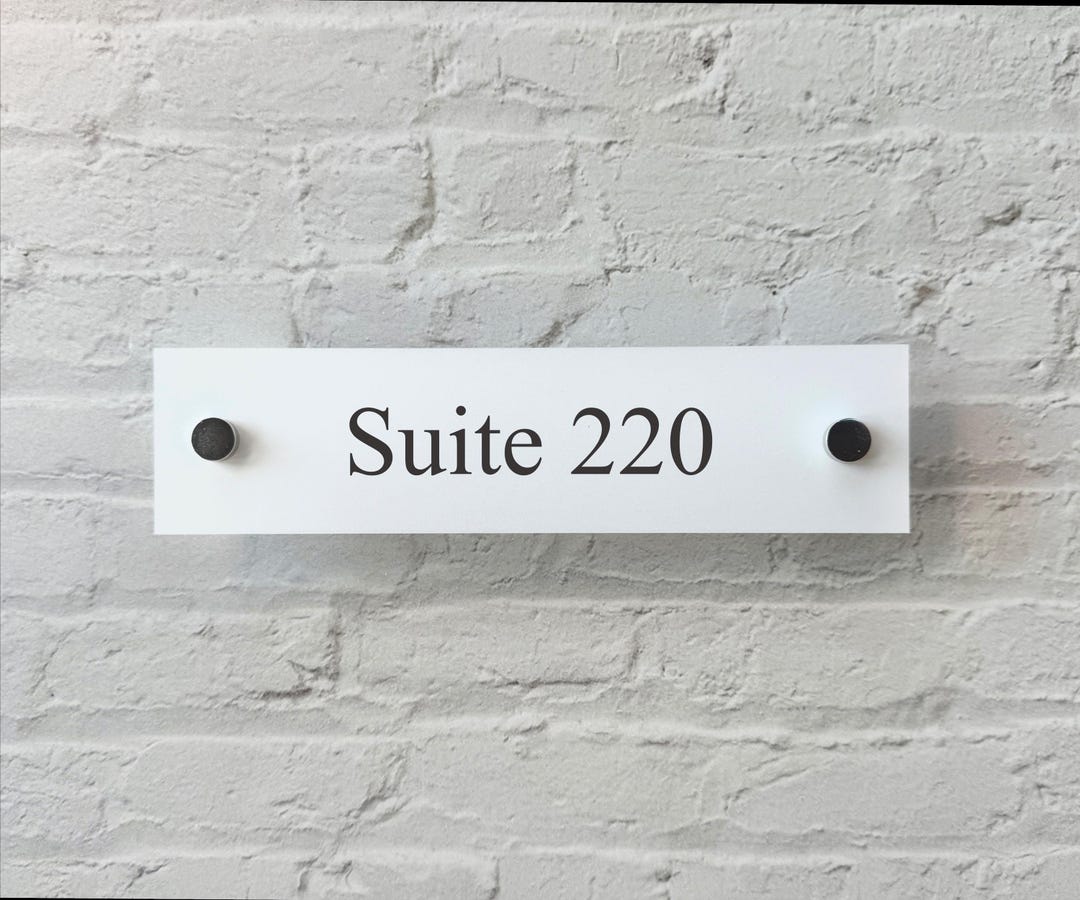 Custom Office Sign – Acrylic Name Plate or Suite Number With Standoffs ...