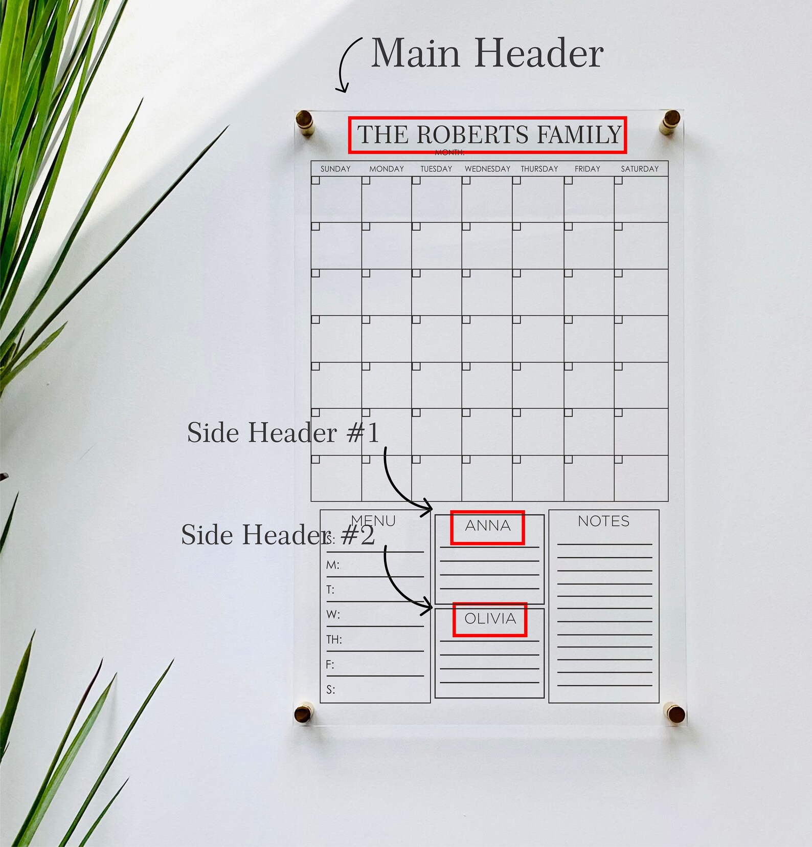 Personalized Acrylic Calendar for Wall 7 Week Design Ll Dry - Etsy