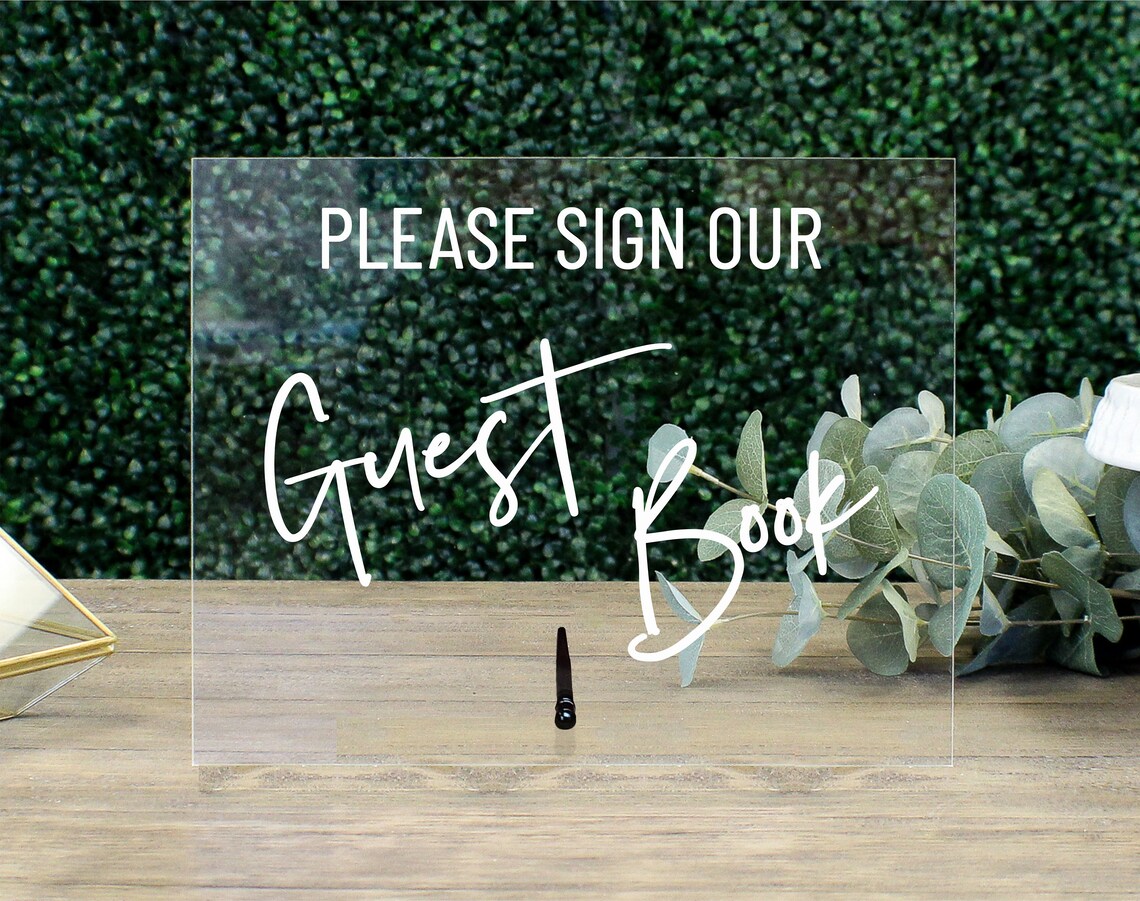 Guest Book Table Sign Acrylic Wedding Sign Guestbook Sign - Etsy