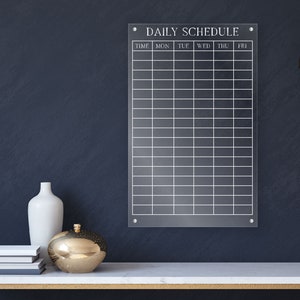 Acrylic Daily Schedule Board For Wall family command center | Etsy