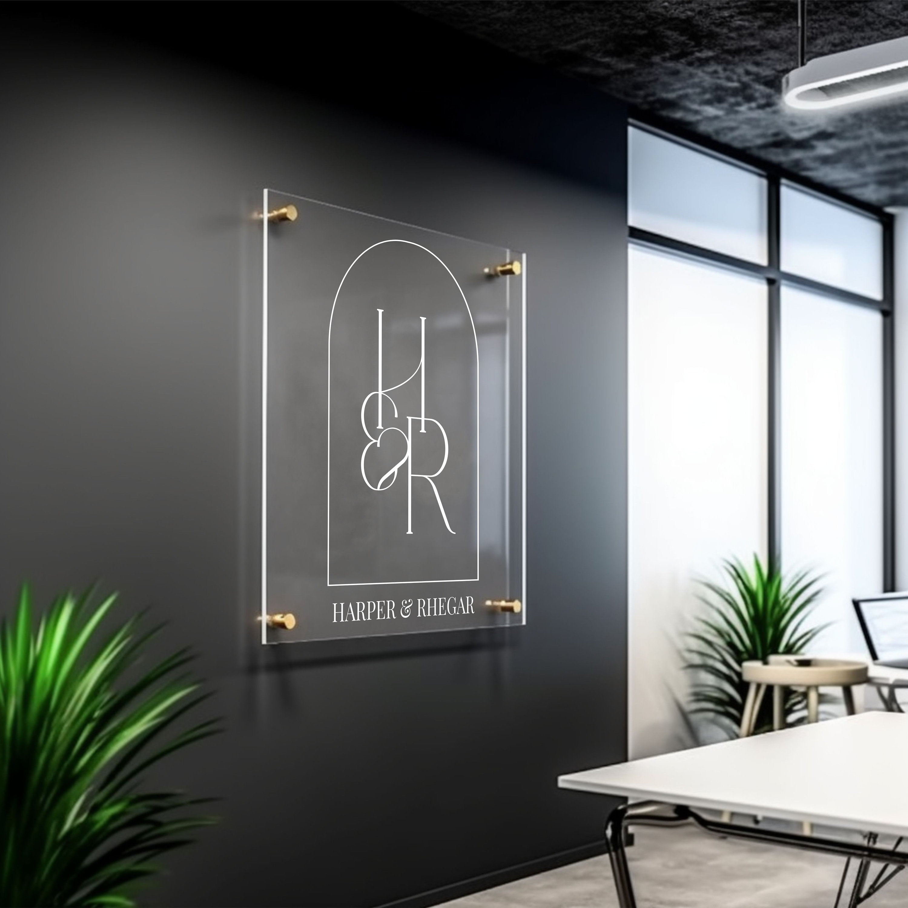 Custom Square Acrylic Business Logo Sign || Custom Logo Sign for ...