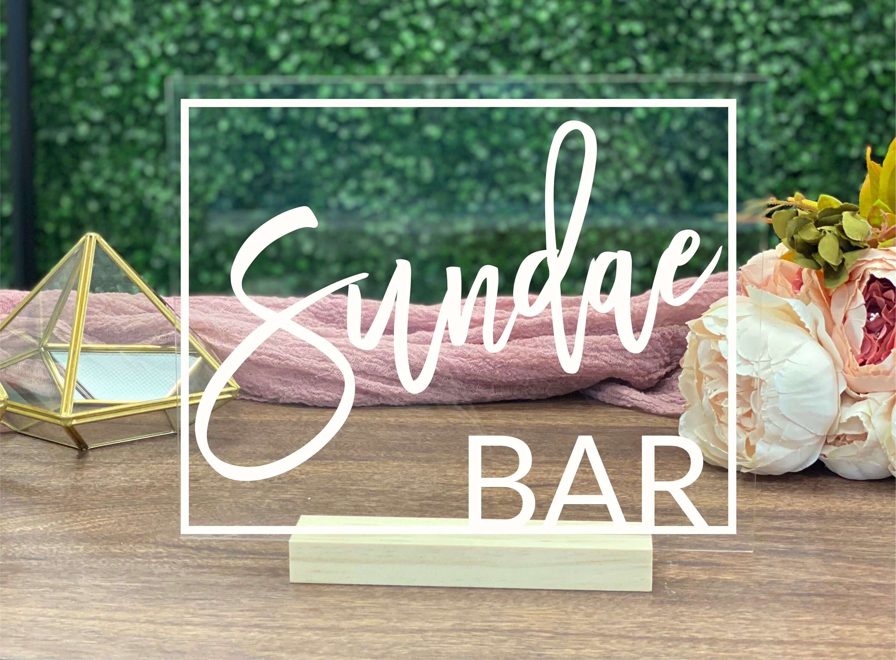 Sundae Bar Table Sign Acrylic Wedding Sign ice cream kids | Etsy