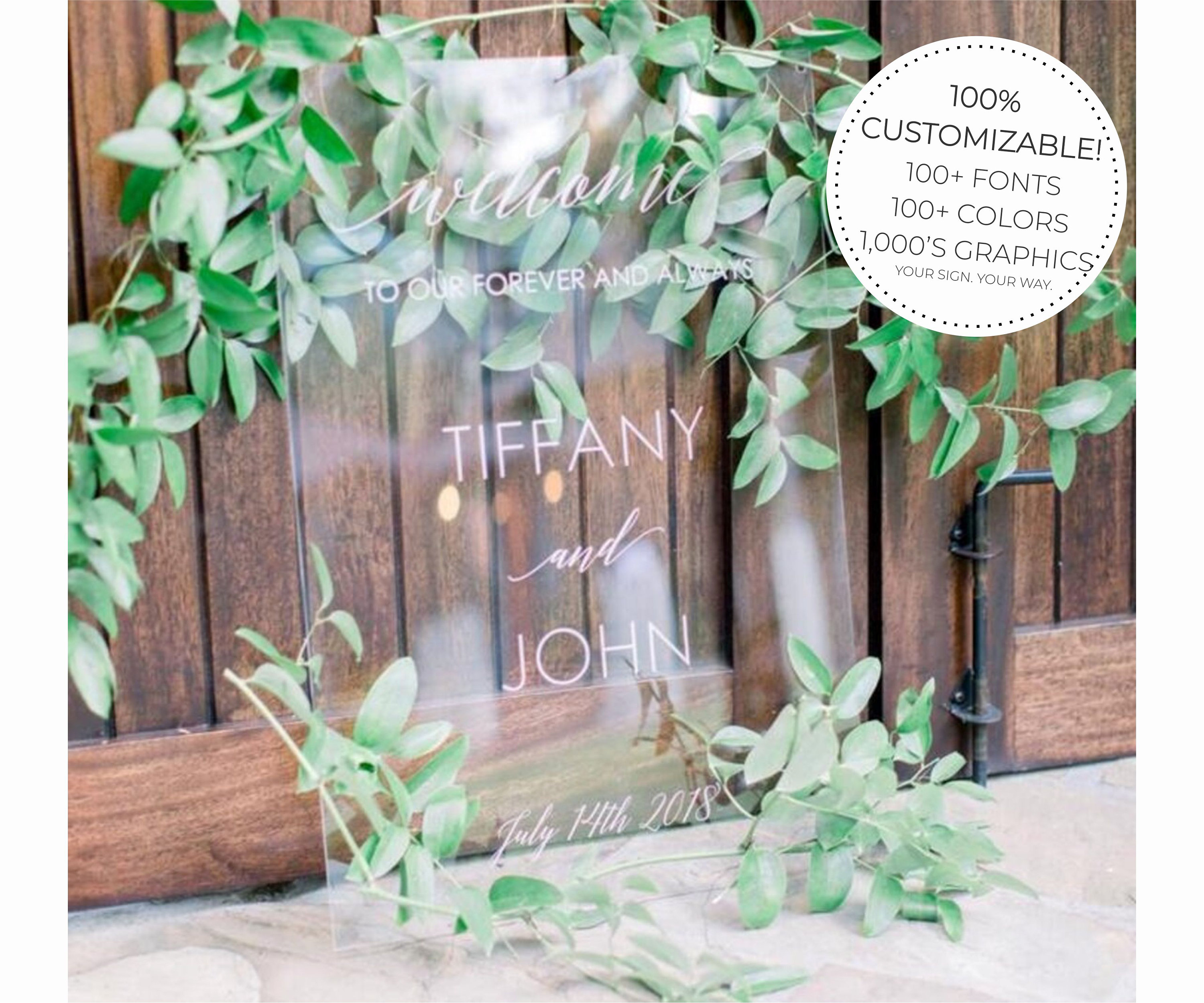 Custom Acrylic Wedding Welcome Sign Clear Wedding Sign - Etsy