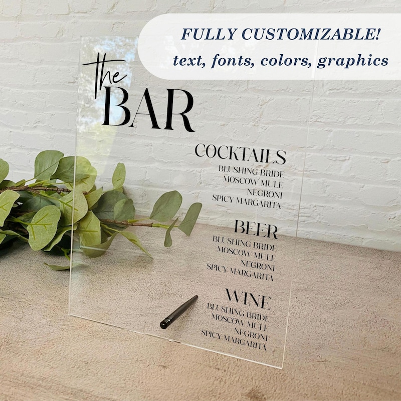 Acrylic Bar Sign - Etsy