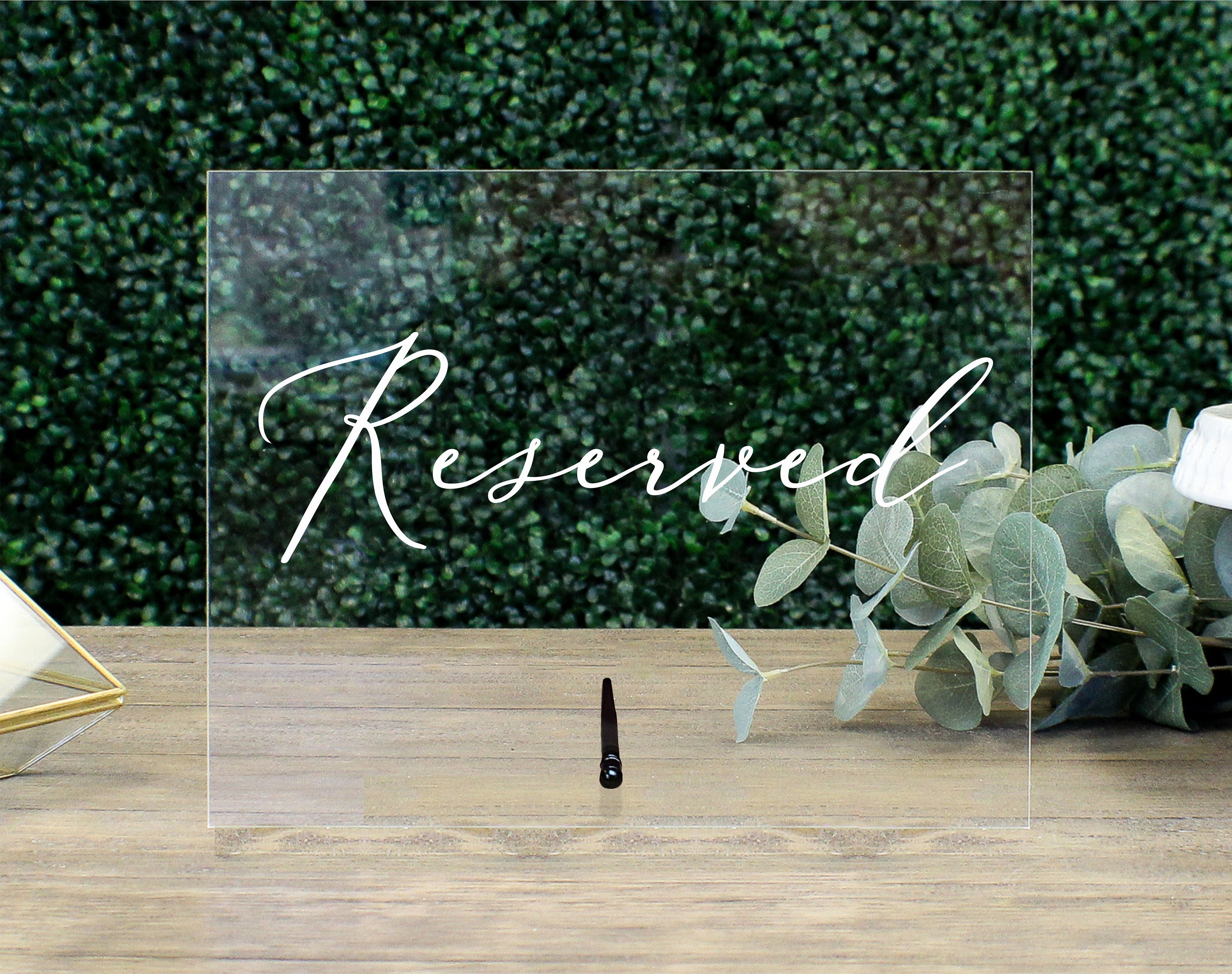 Reserved Table Sign Acrylic Wedding Sign Reserved Table | Etsy