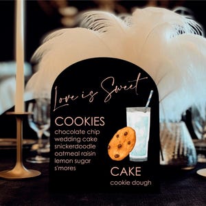 Custom Menu Table Sign || Ice Cream Cookies Milk Food Menu Kids ...