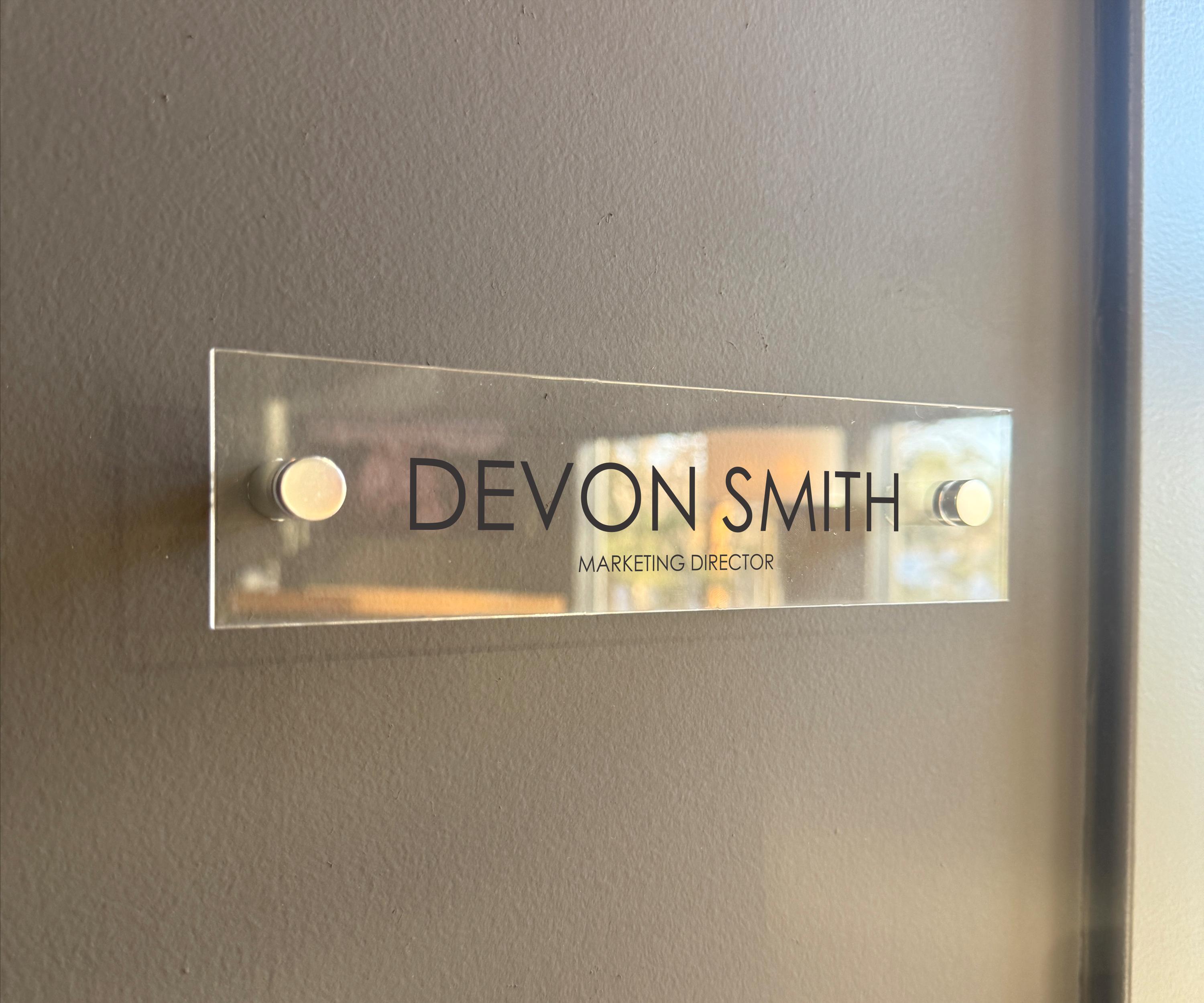 Custom Office Sign – Acrylic Name Plate or Suite Number With Standoffs ...
