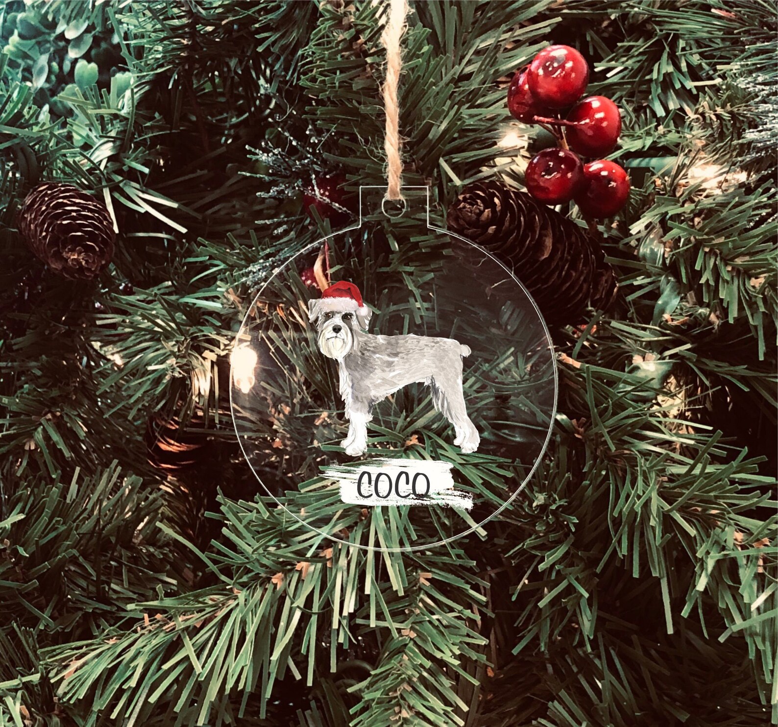 Schnauzer Christmas Ornament | Christmas Tree Gifts Personalized Custom ...