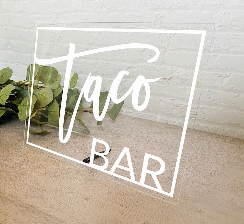 Taco Bar Sign Acrylic Sign Taco Party Fiesta Theme Bar Sign - Etsy