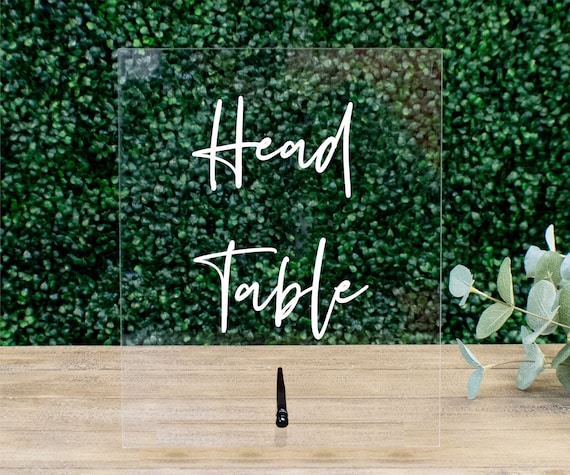 Head Table Acrylic Wedding Table Sign Reserved Table Sign | Etsy