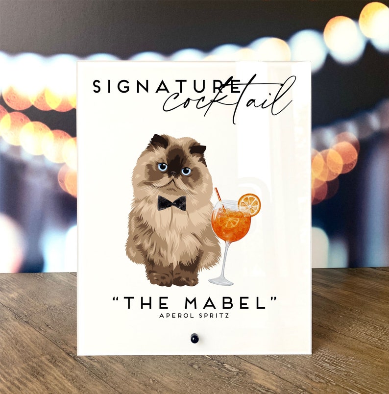 Signature Cat Cocktails Frosted Acrylic Wedding Bar Sign - Etsy