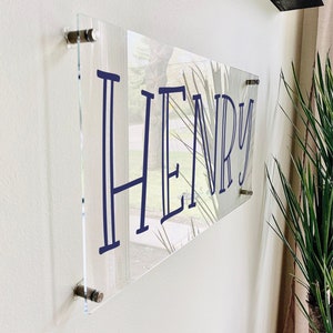 Custom Acrylic Name Sign Nursery Wall Girl Boy Baby Last Name Sign ...