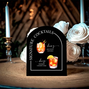 Signature Drinks Bar Arch Sign Custom Acrylic Wedding Sign Personalized ...