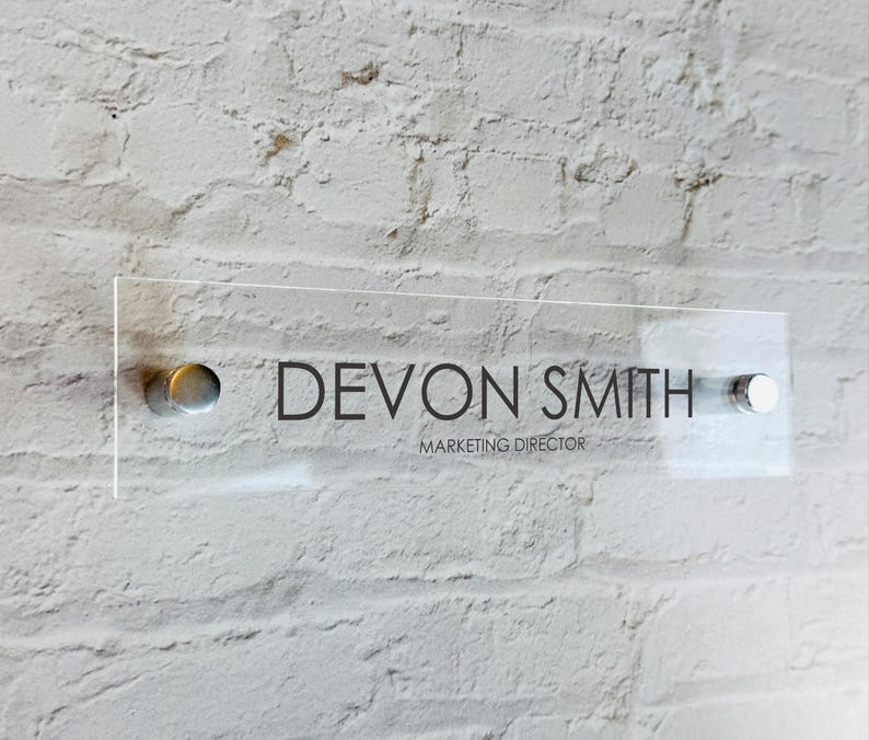 Custom Office Sign – Acrylic Name Plate or Suite Number With Standoffs ...