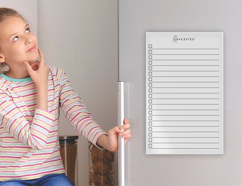Acrylic Grocery List Board for Wall / Fridge | Notes, Memo Board Dry ...