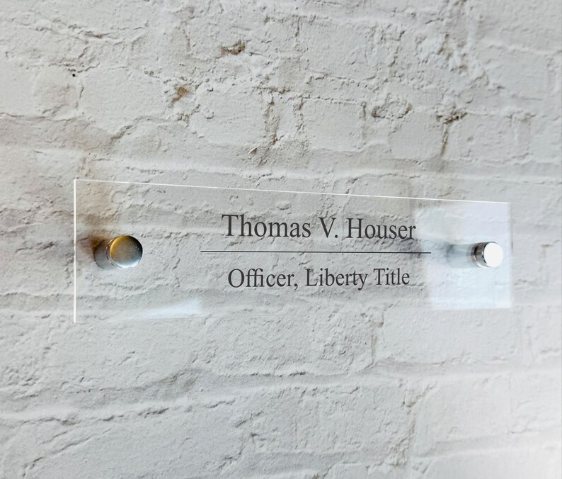Custom Office Sign – Acrylic Name Plate or Suite Number With Standoffs ...