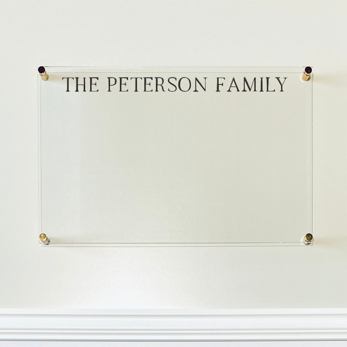 Personalized Acrylic Board for Wall || Family Dry Erase Board Lucite ...