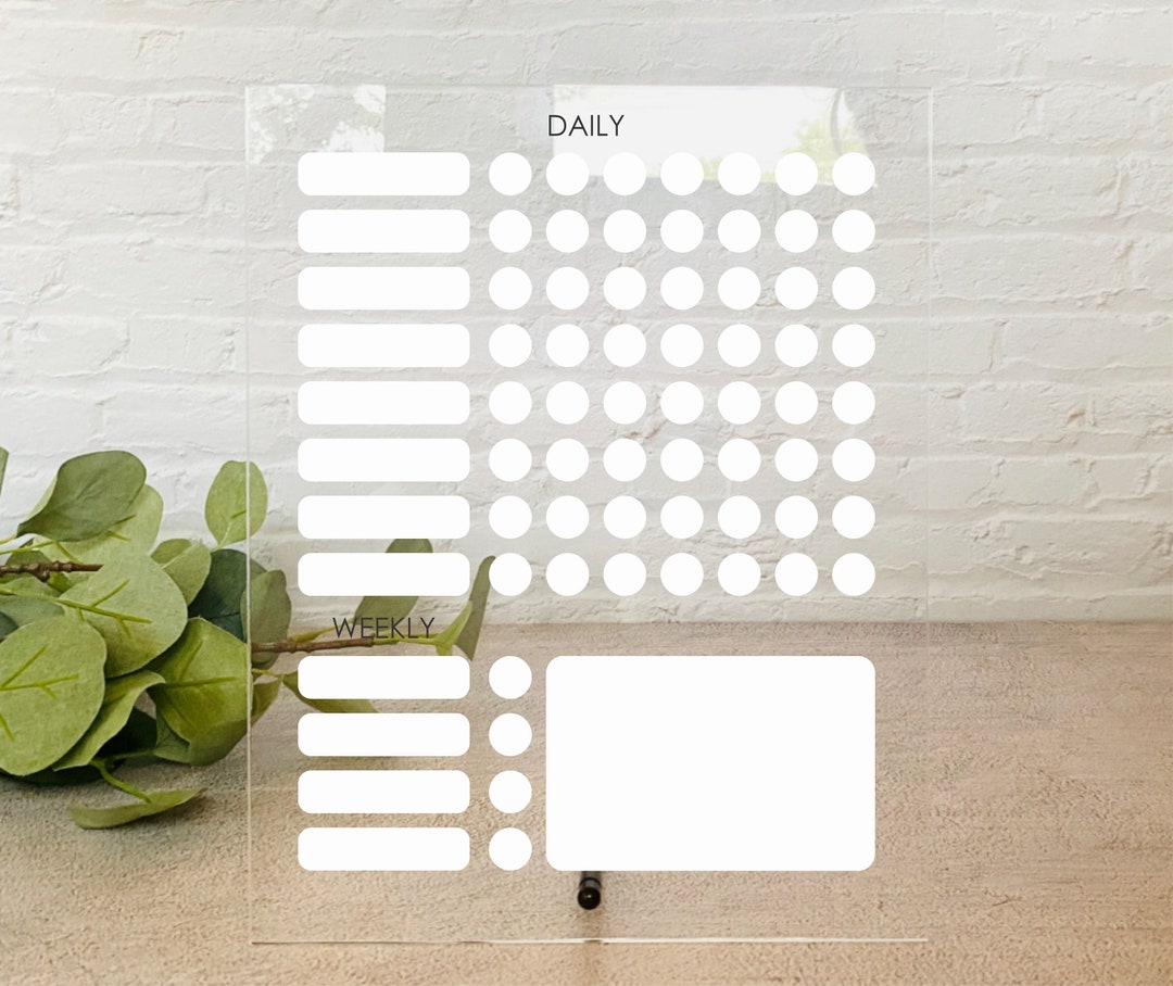 Acrylic to Do List for Desktop, 8"x10" || Reusable Adhd Focus Schedule ...