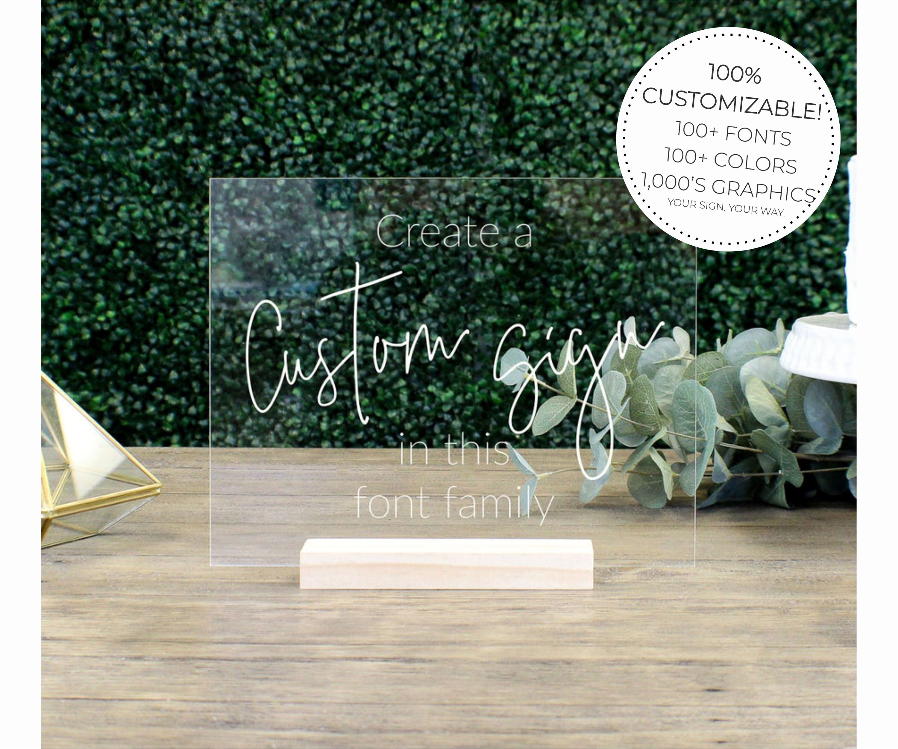 Custom Acrylic Table Sign Wedding Sign Hashtag Photo Booth | Etsy