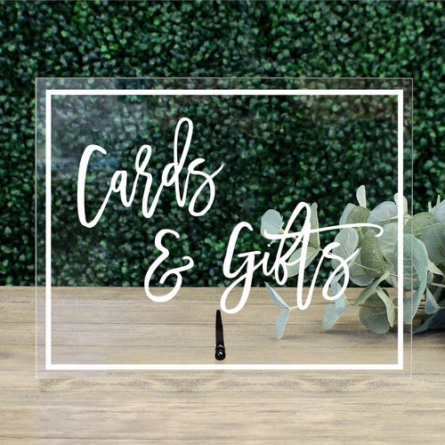 Gifts & Cards Table Wedding Acrylic Sign - Etsy