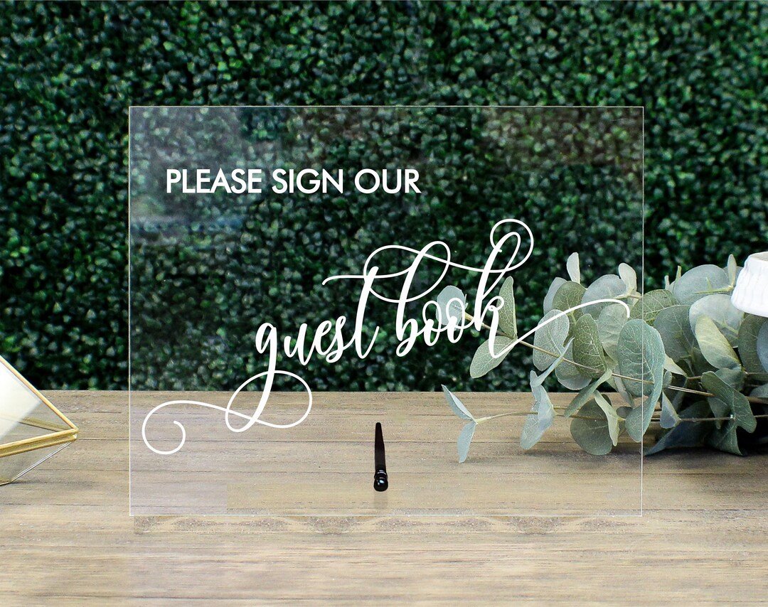 Guest Book Table Sign Acrylic Wedding Sign Cards Table Sign - Etsy