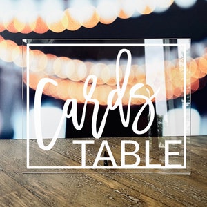 Cards Table Sign Acrylic Wedding Sign Cards & Gifts Table Baby Shower ...