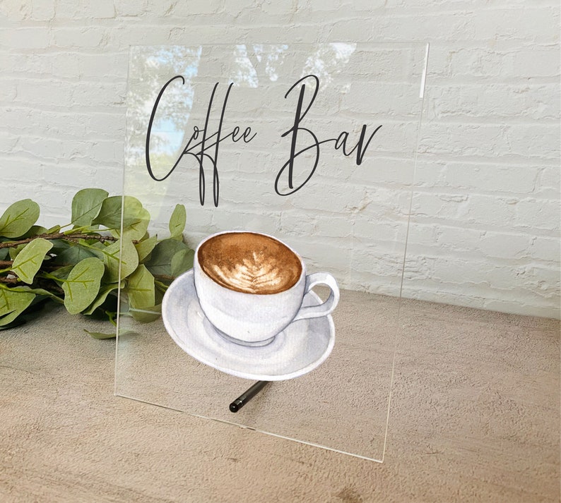 Coffee Bar Sign Coffee Station Custom Acrylic Wedding Sign - Etsy