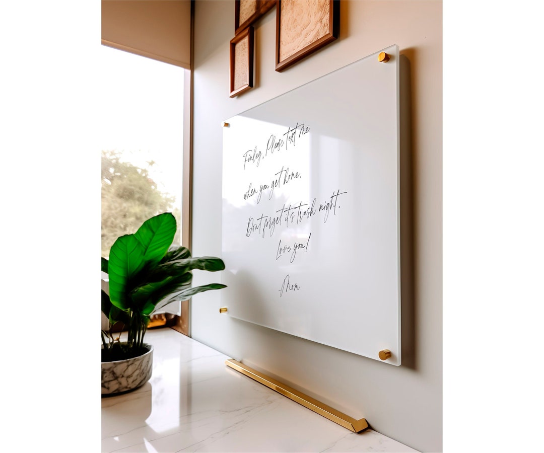 Blank White Acrylic Dry Erase Writing Board With Standoffs || Wall ...
