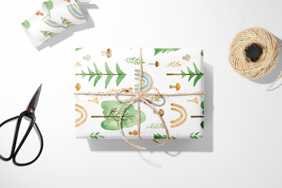 Boho Forest Rainbow Wrapping Paper Christmas Wrapping Paper Birthday ...