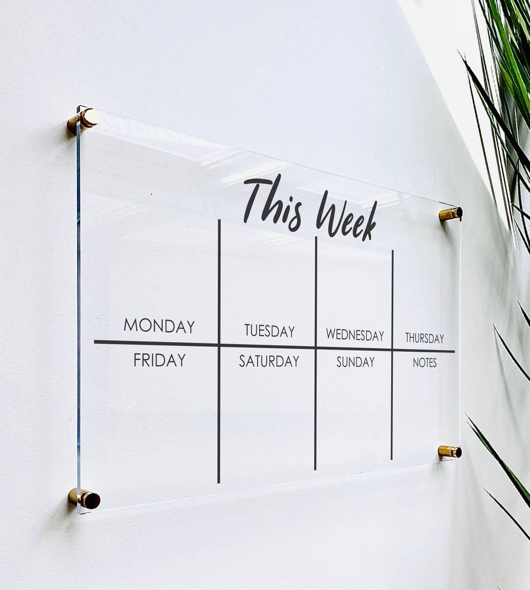 Acrylic Weekly Calendar for Wall || Custom Dry Erase Family Planner ...