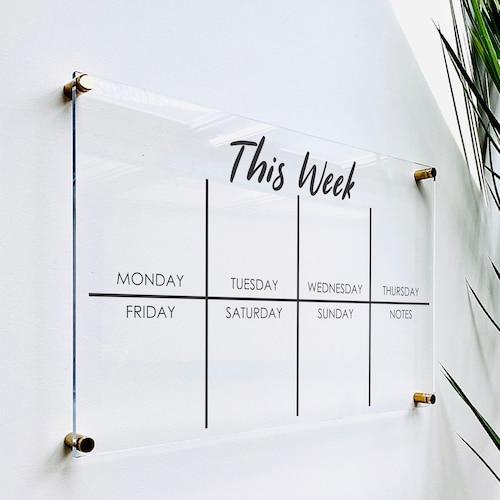 Acrylic to Do List for Wall Dry Erase Board Clear Acrylic | Etsy