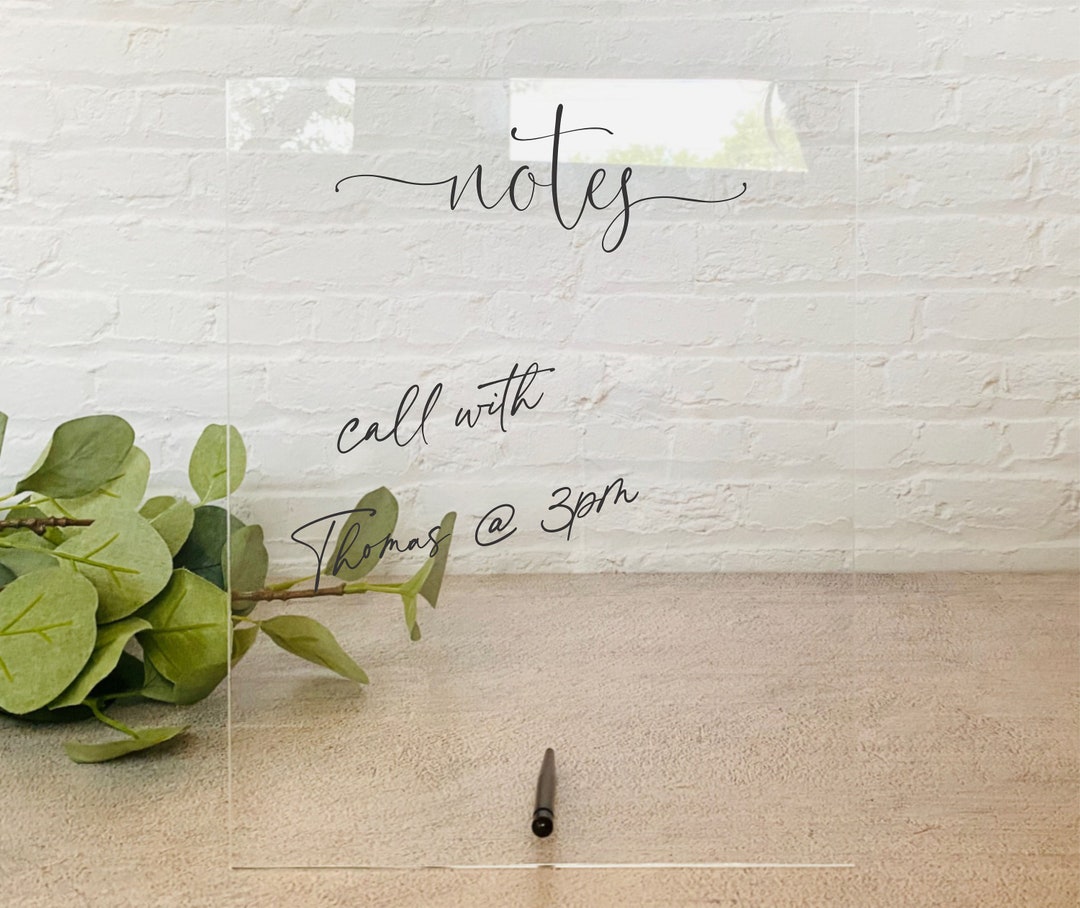 Acrylic Notes Board for Desktop || Dry Erase Board Notes Pad Clear ...