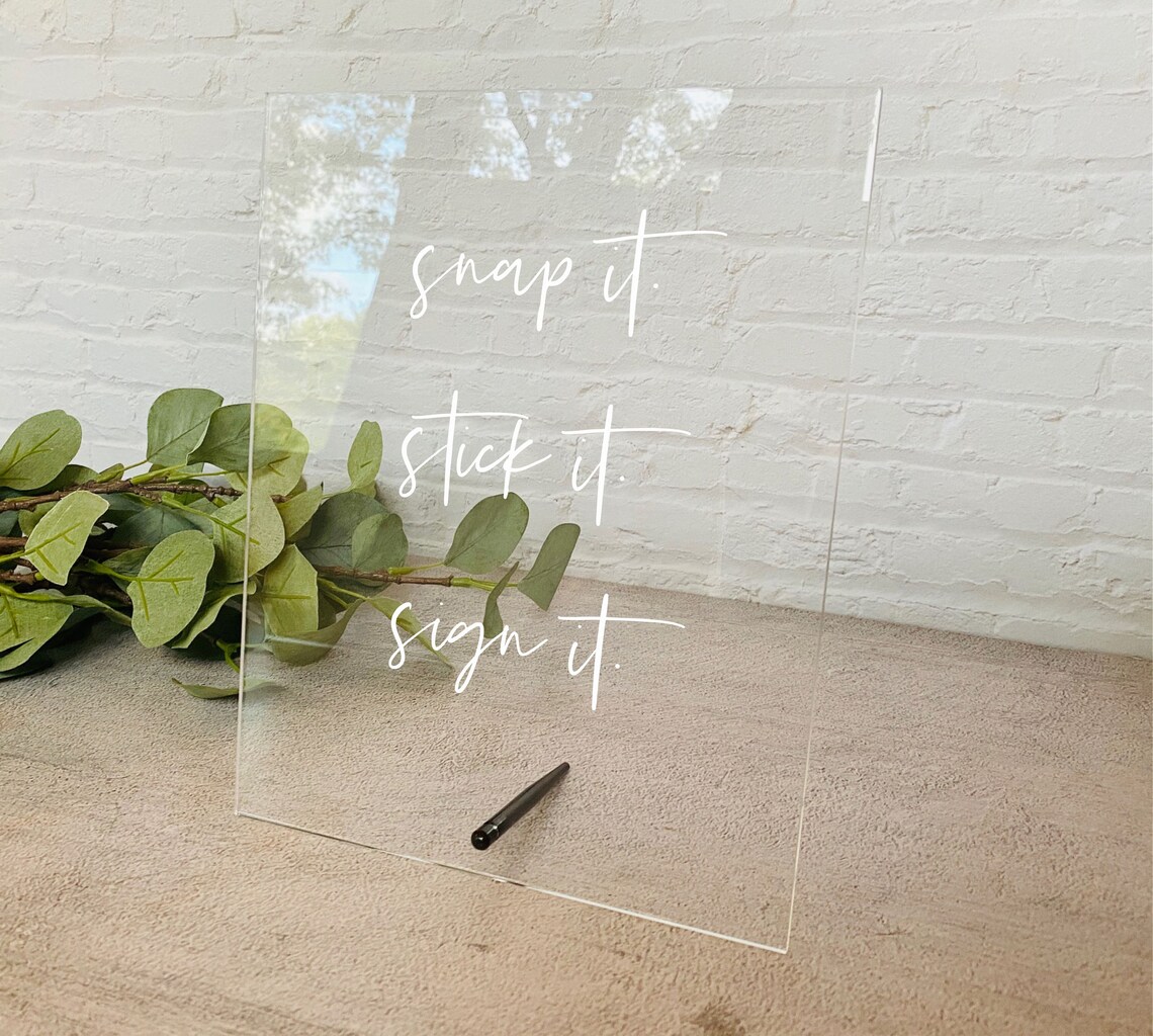 Photo Guest Book Table Sign Acrylic Wedding Sign | Etsy