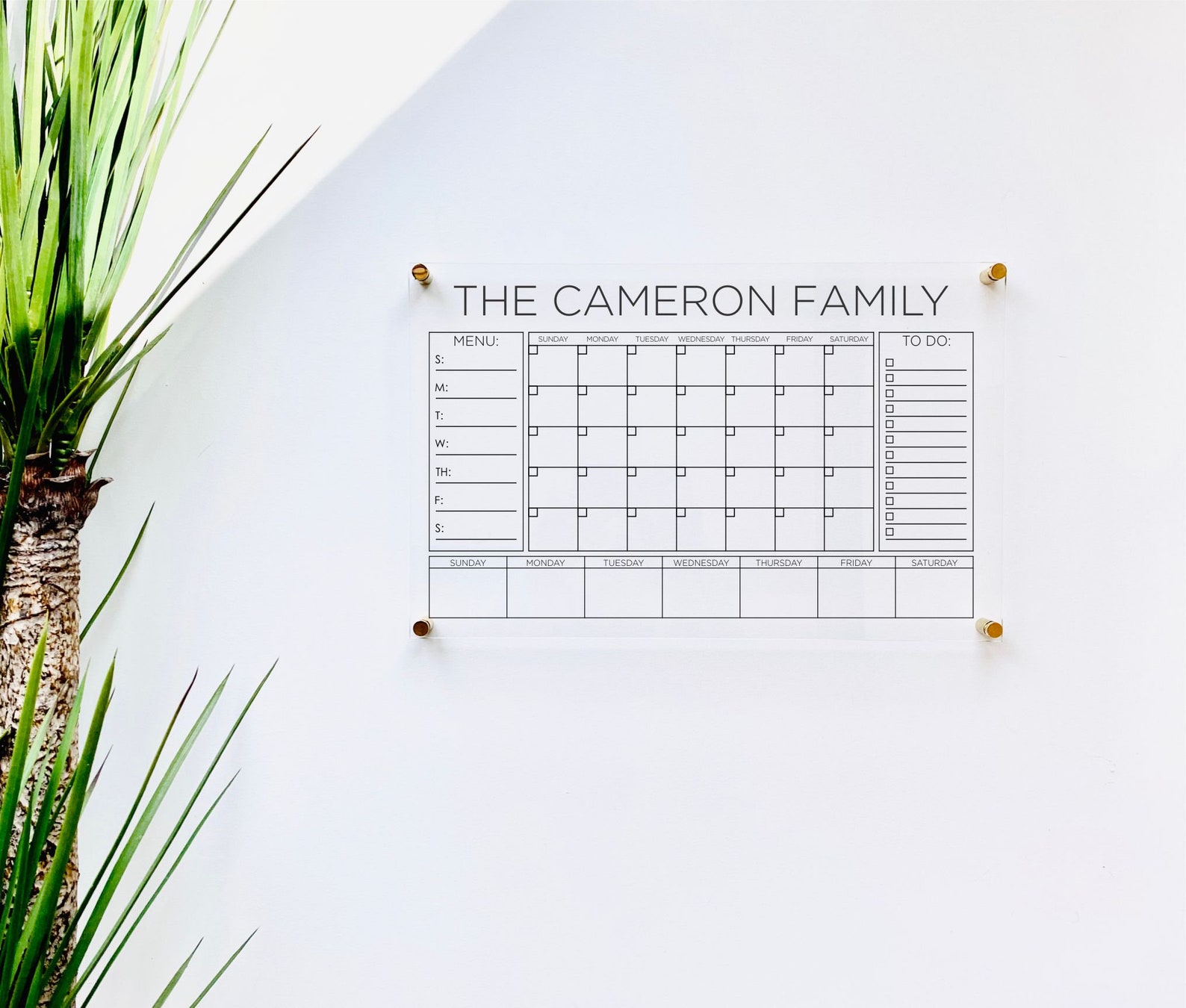 Personalized Acrylic Calendar for Wall Ll Dry Erase Board | Etsy