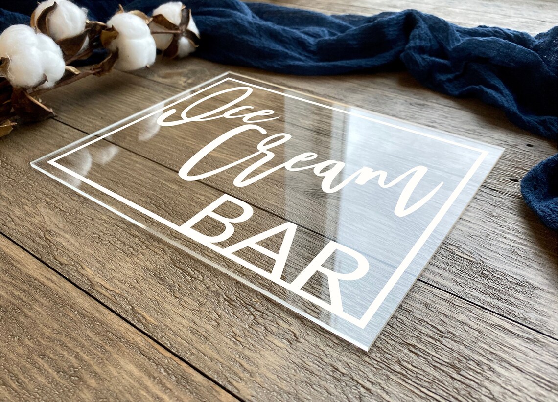 Ice Cream Bar Table Sign ice cream kids birthday party sign | Etsy