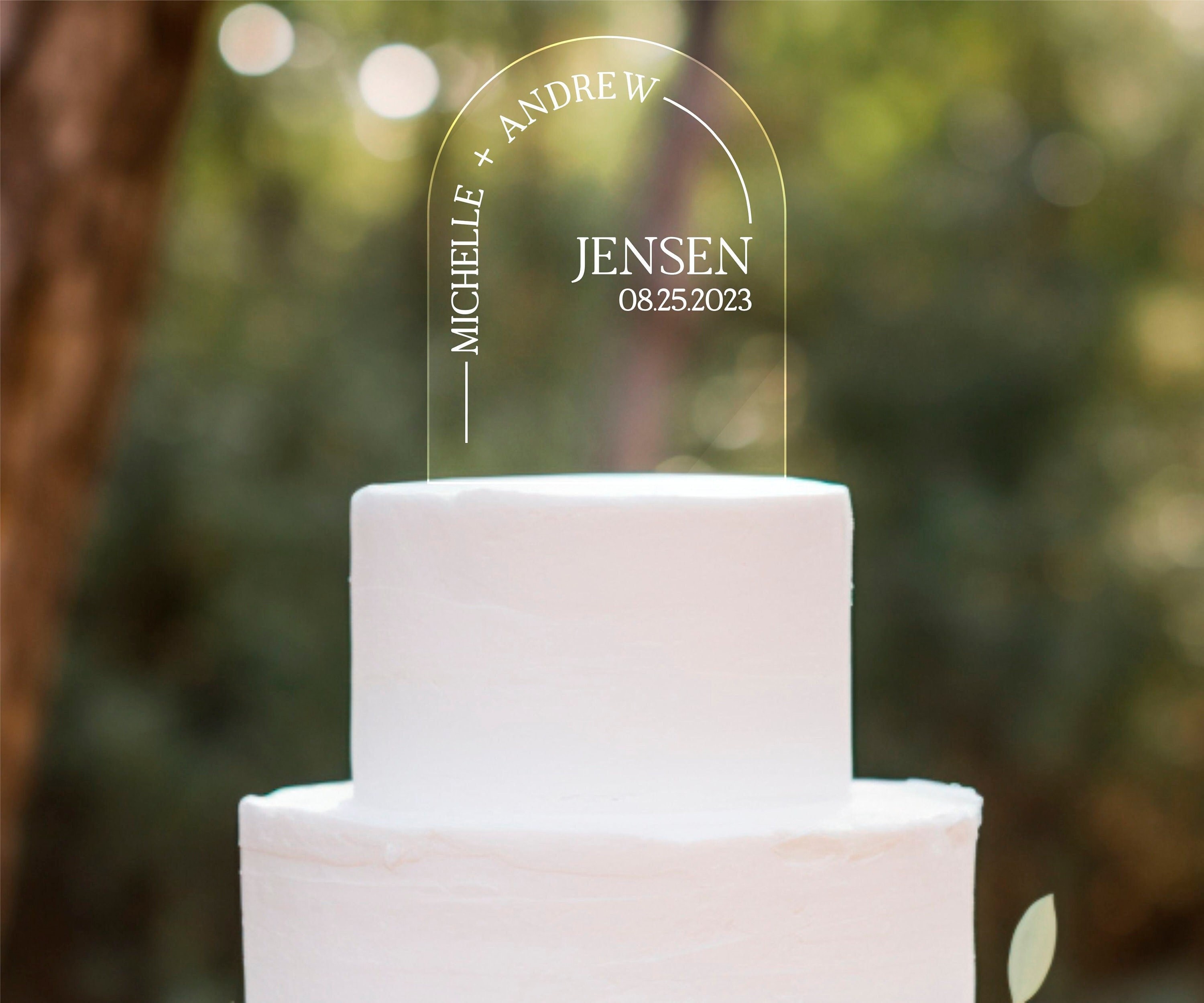 Arch Wedding Cake Topper || Custom Clear Acrylic Wedding Cake Topper ...