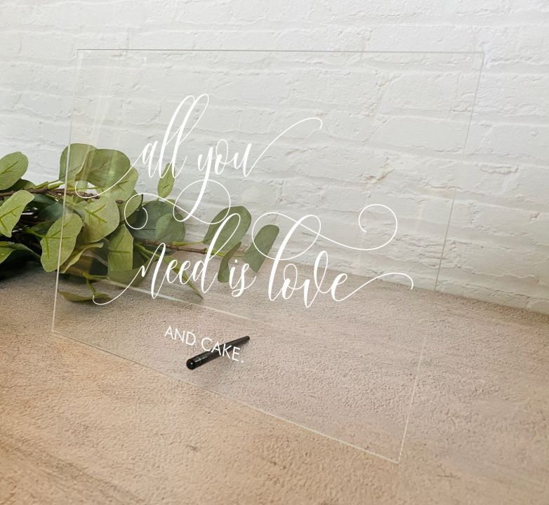 Cake Table Sign Acrylic Wedding Sign Brunch Engagement - Etsy